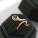 14K Green Emerald Snake Shape Animal Statement Ring Emerald Diamond ...