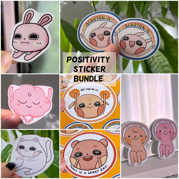 Assorted Positivity Sticker Pack Cute Animal Sticker Set - Etsy