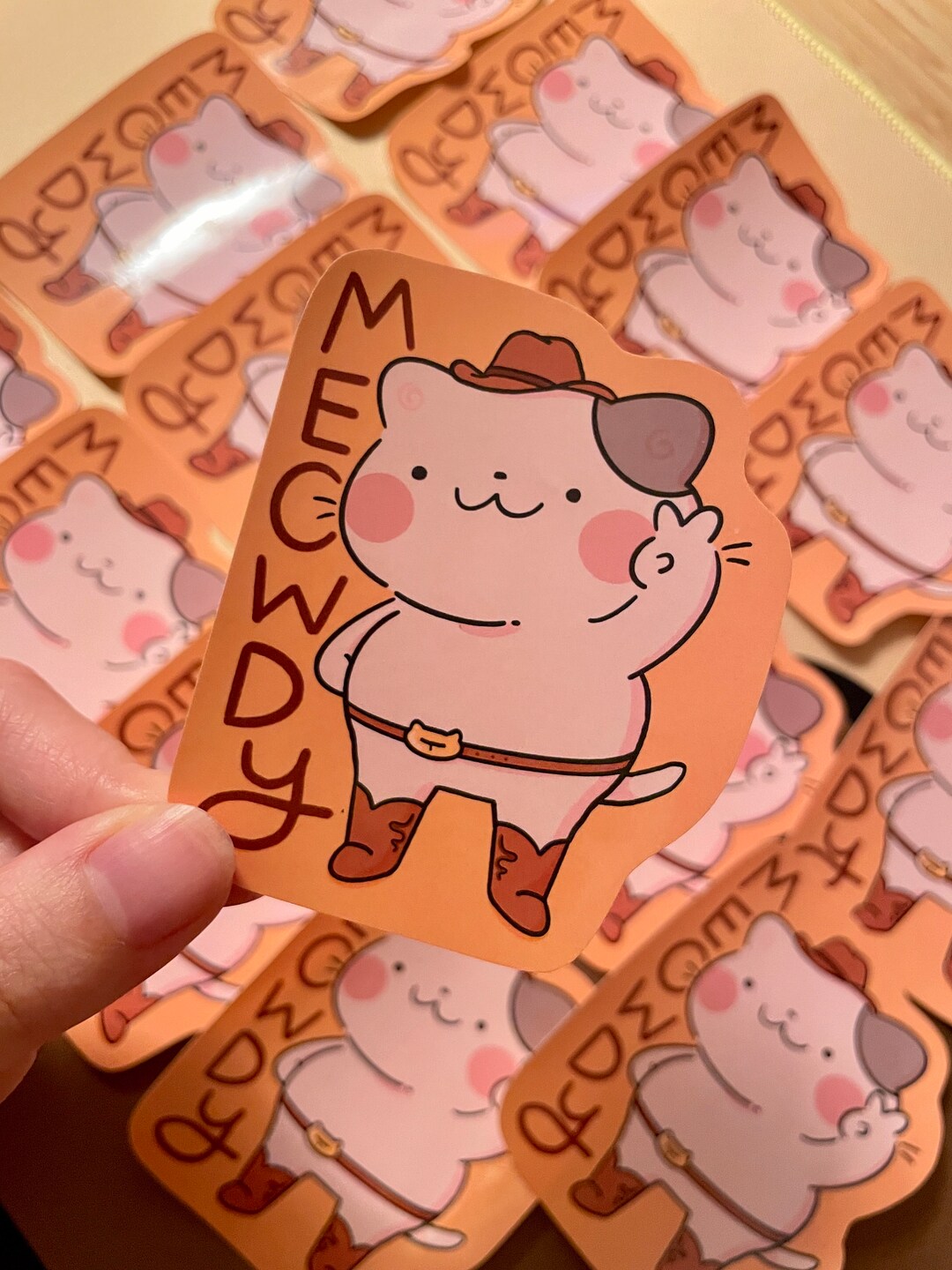 MEOWDY CAT Cowboy Cat Glossy Sticker Cute Cat Cute Gift - Etsy