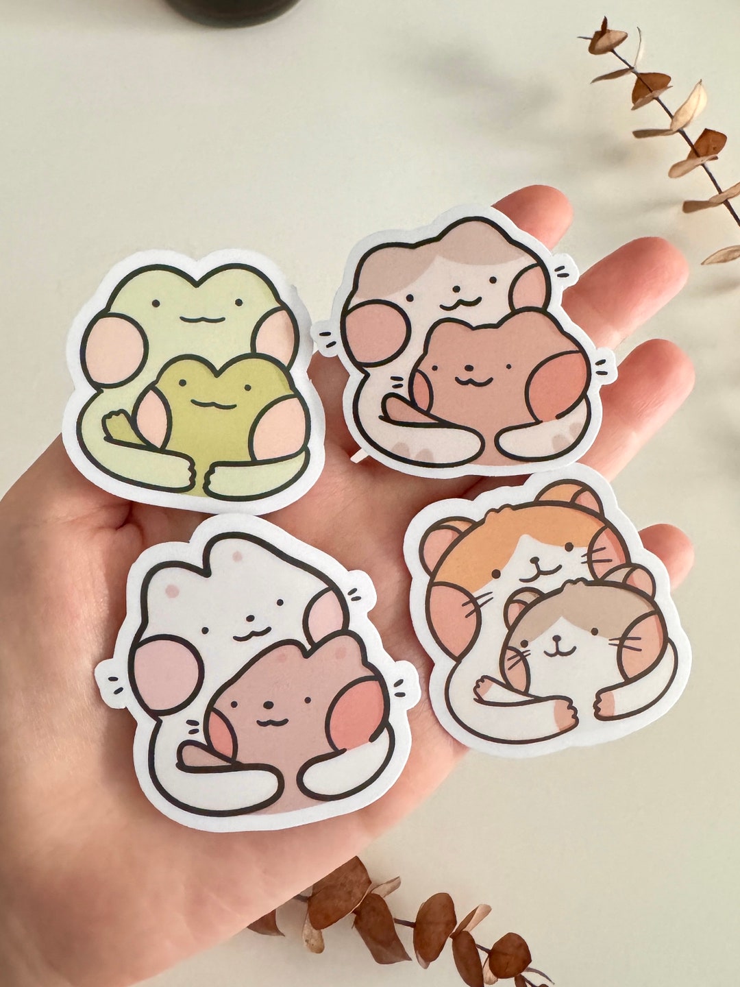 Big Hugs Waterproof Die Cut Decals, Animal Sticker Pack, Cute ...