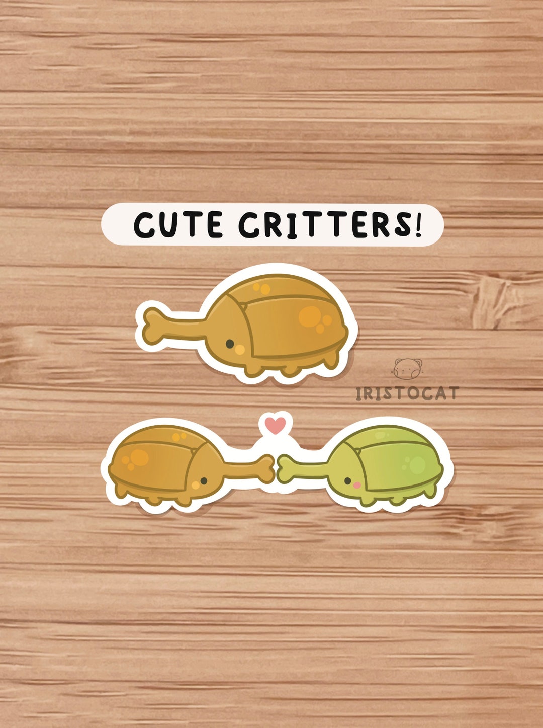 Beetles in Love Critter Stickers, Cute Gift for Bug Enthusiasts, Cute ...
