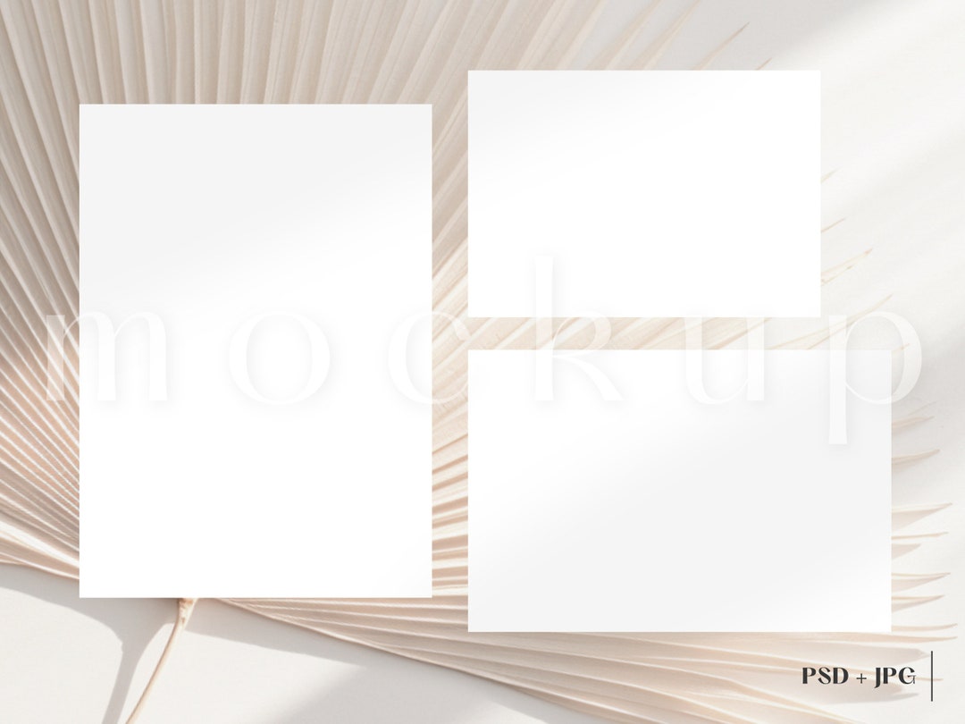 Neutral Invitation Front and Back Mockup | Greeting Card Mockup ...