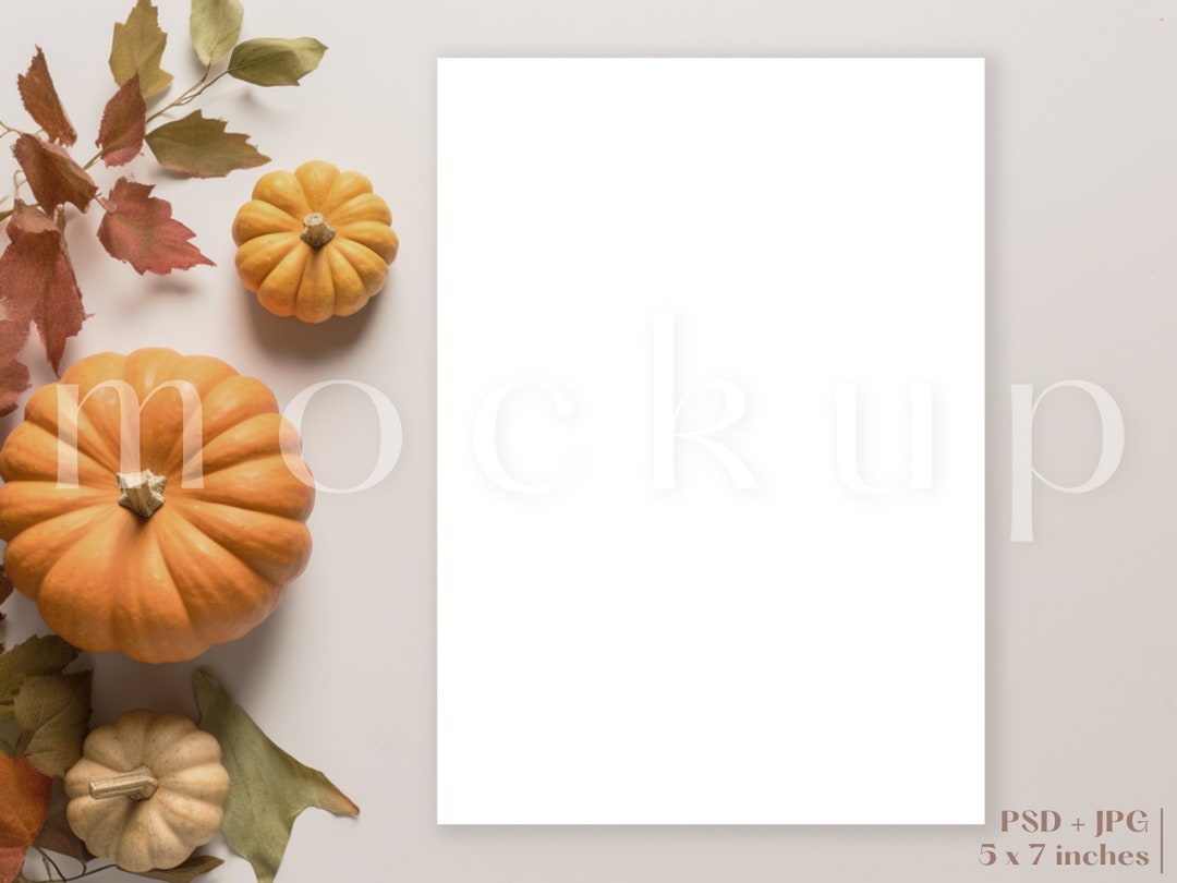 5 X 7 Fall Card Mockup | Halloween Pumpkin Card Mockup | Halloween Party Invite Mockup - Etsy