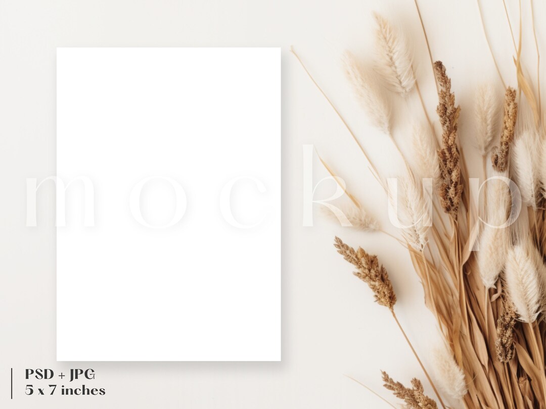 5 X 7 Neutral Invitation Mockup | Greeting Card Mockup | Wedding Invite ...