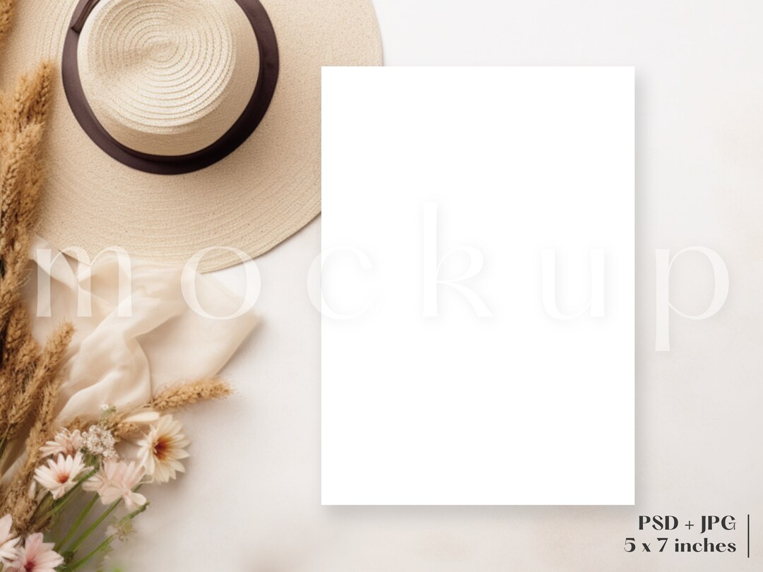 5 X 7 Neutral Invitation Mockup | Greeting Card Mockup | Wedding Invite ...