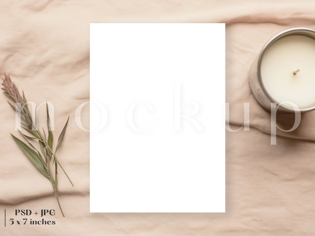 5 X 7 Neutral Invitation Mockup | Greeting Card Mockup | Wedding Invite ...
