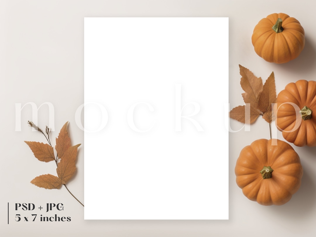 5 X 7 Fall Card Mockup | Halloween Pumpkin Card Mockup | Halloween Party Invite Mockup - Etsy