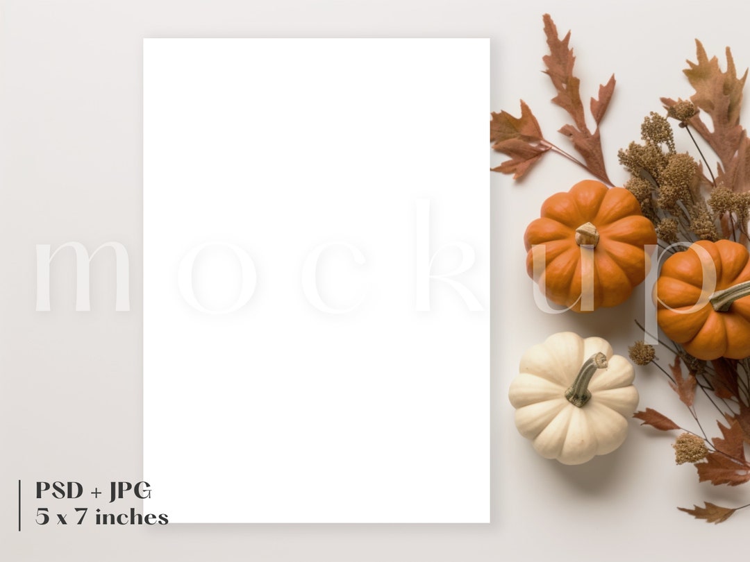 5 X 7 Fall Card Mockup | Halloween Pumpkin Card Mockup | Halloween Party Invite Mockup - Etsy