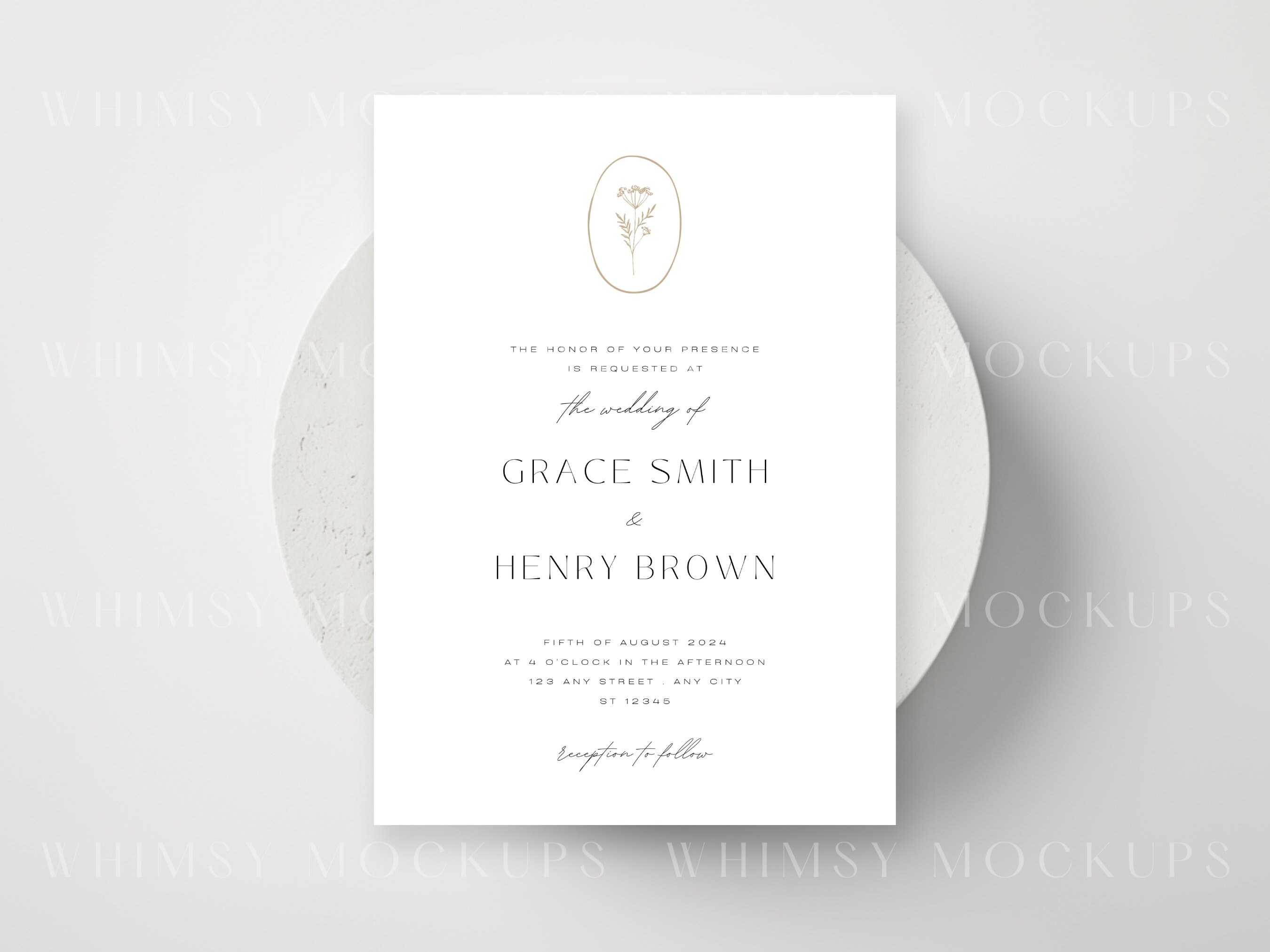 5 X 7 Simple Invitation Mockup Greeting Card Mockup Wedding Invite ...