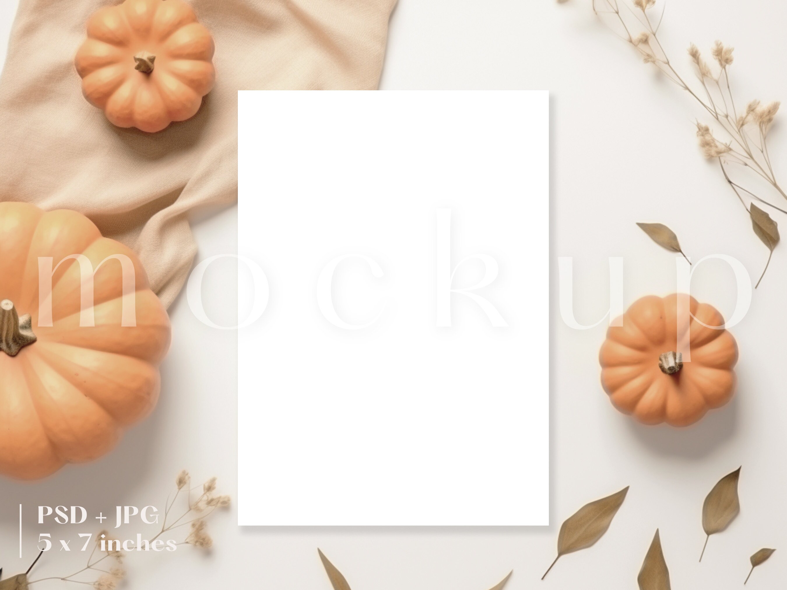 5 X 7 Fall Card Mockup | Halloween Pumpkin Card Mockup | Halloween Party Invite Mockup - Etsy