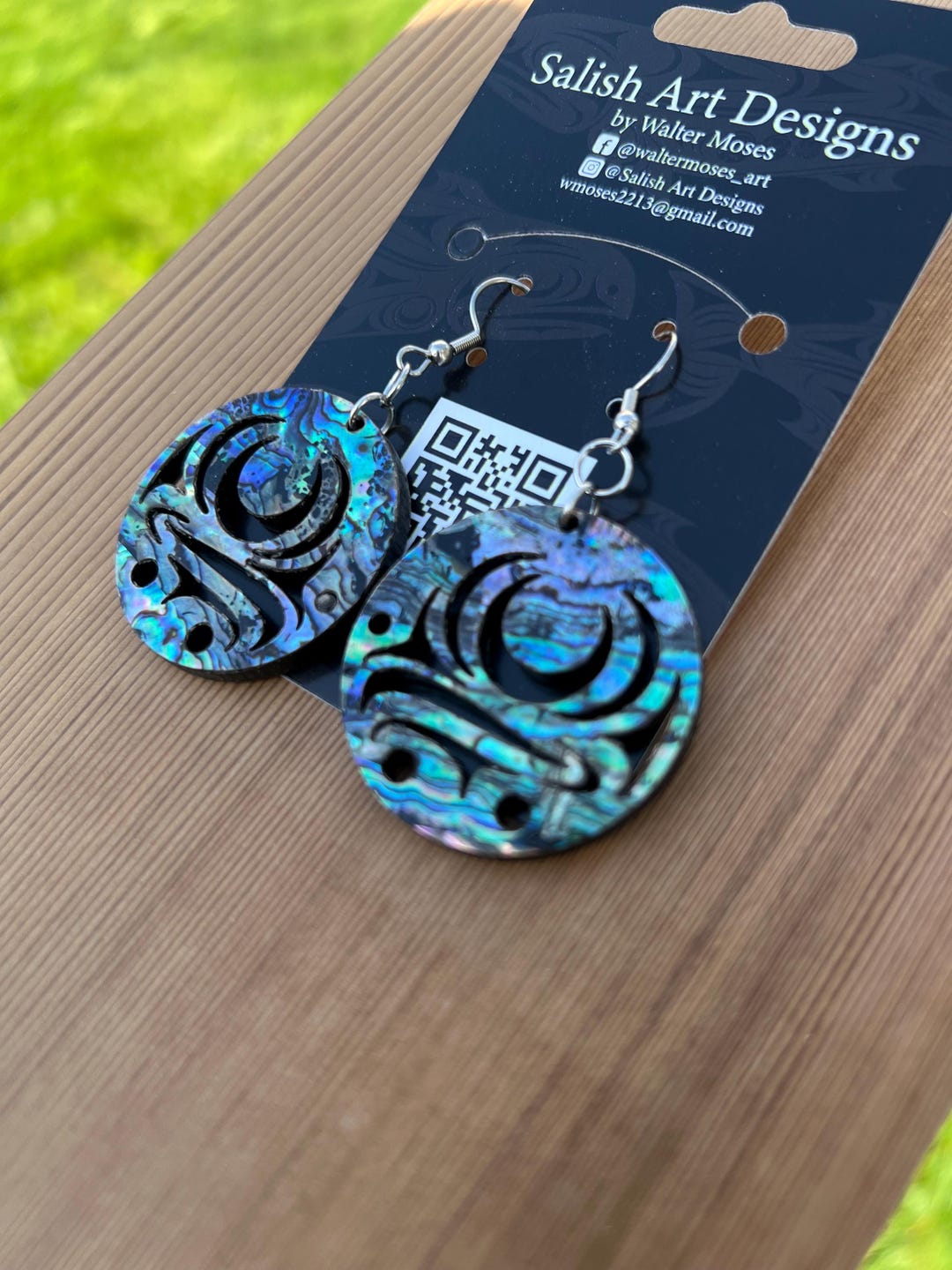 Coast Salish Abalone Shell Vaneer Acrylic Earrings - Etsy