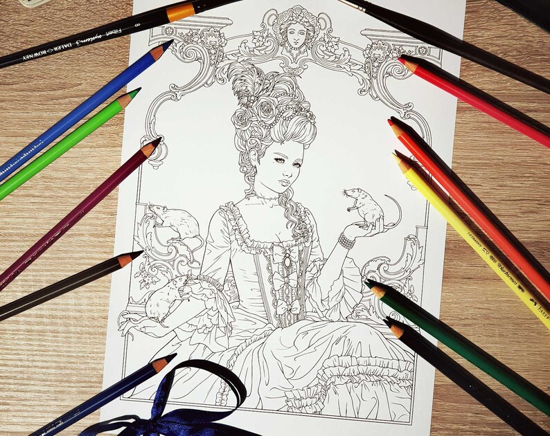 Gothic Coloring Page Decay of Rats Printable Download - Etsy