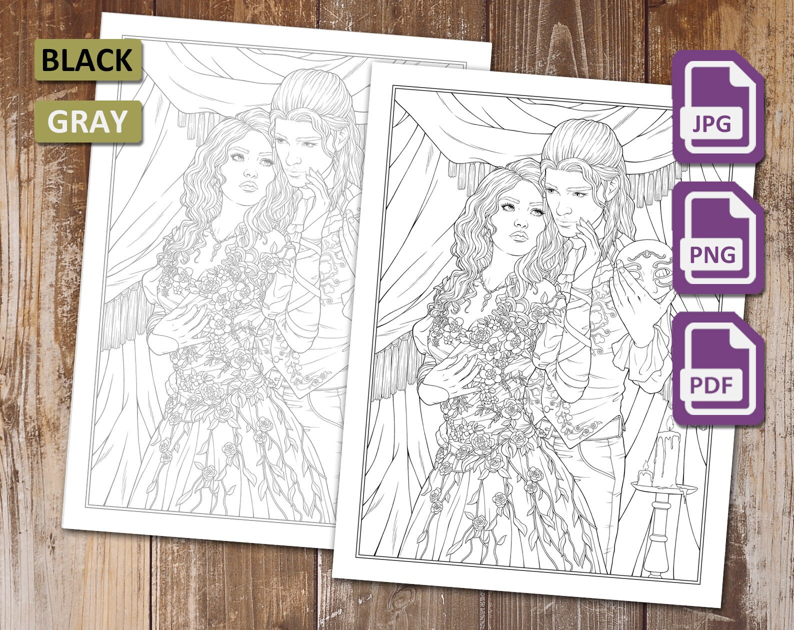 Coloring Pack 8 5 Adult Coloring Pages Printable Download - Etsy