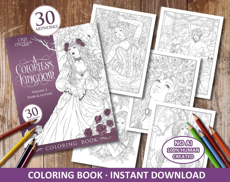 Coloring Book PDF | A Colorless Kingdom Vol 2 - Dark & Gothic | 30 ...