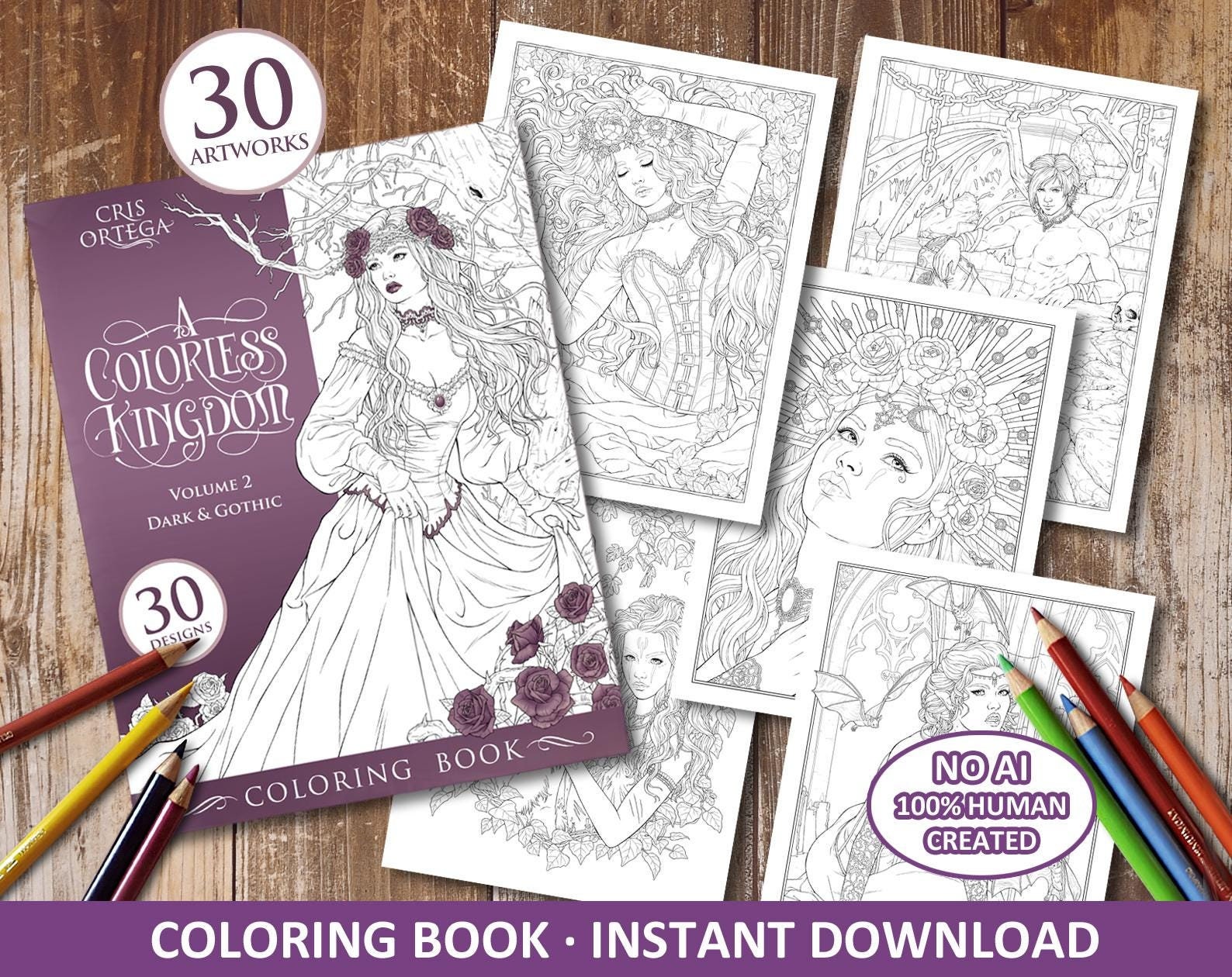 Coloring Book PDF | A Colorless Kingdom Vol 2 - Dark & Gothic | 30 ...