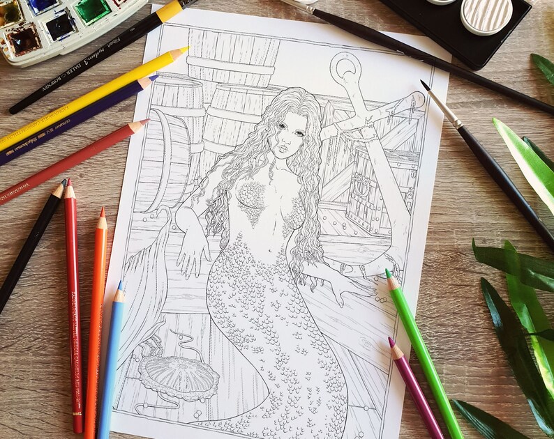 Fantasy Coloring Page Pearl & Foam Printable Download - Etsy