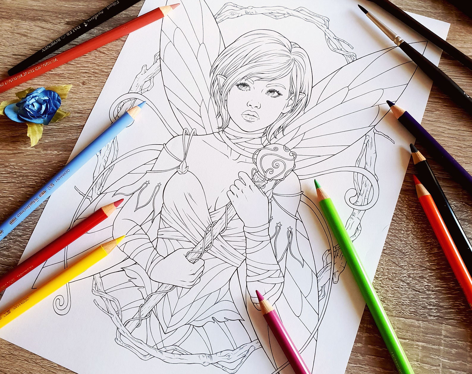 Fantasy Coloring Page Fairy Scepter Printable Download - Etsy UK
