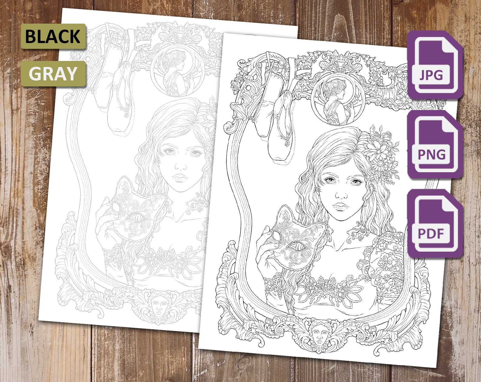 Fantasy Coloring Page Mirage Printable Download - Etsy
