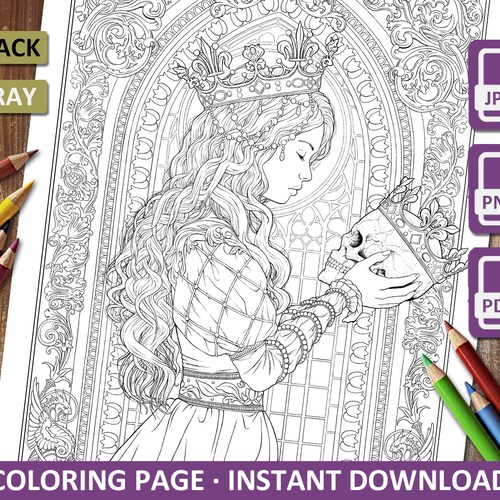 Fantasy Coloring Page the Legacy in Our Hands Printable - Etsy