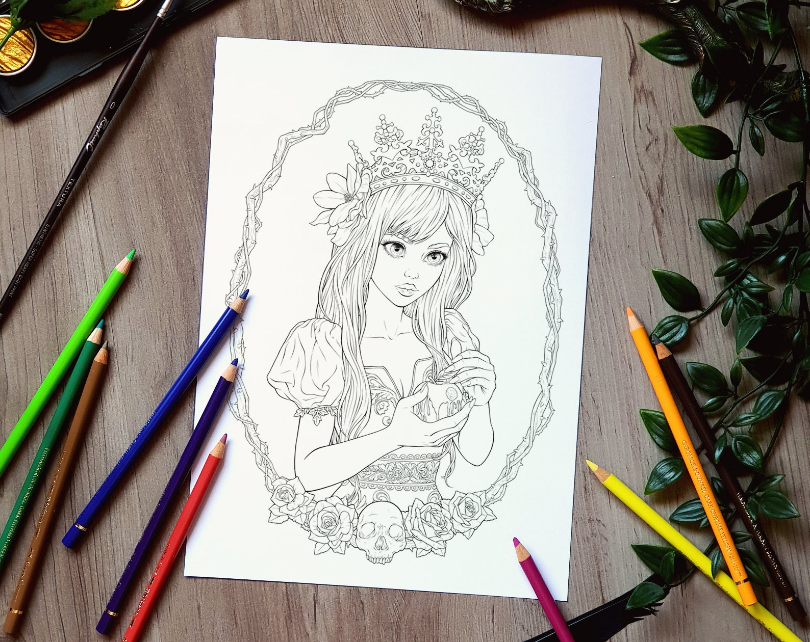 Fantasy Gothic Coloring Page Gothic Tales: Applebite Printable Download ...