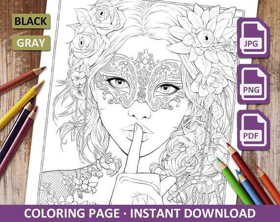 Gothic Coloring Page Got a Secret Printable Download - Etsy