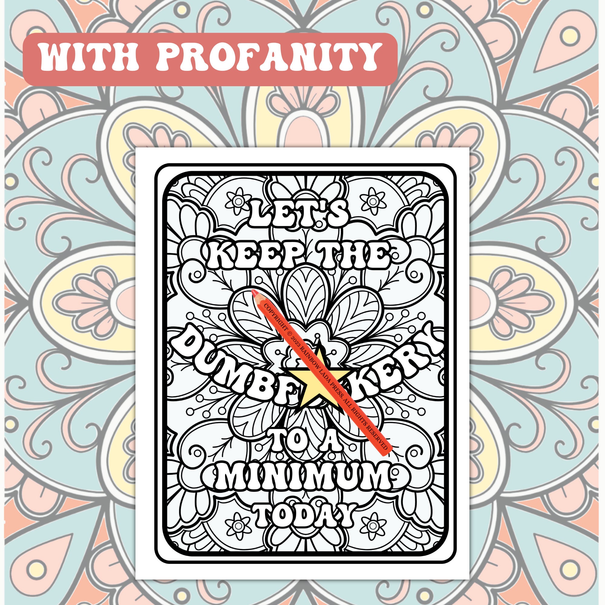 Funny Coloring Book Swear Word Coloring Pages Printable Coloring Book ...