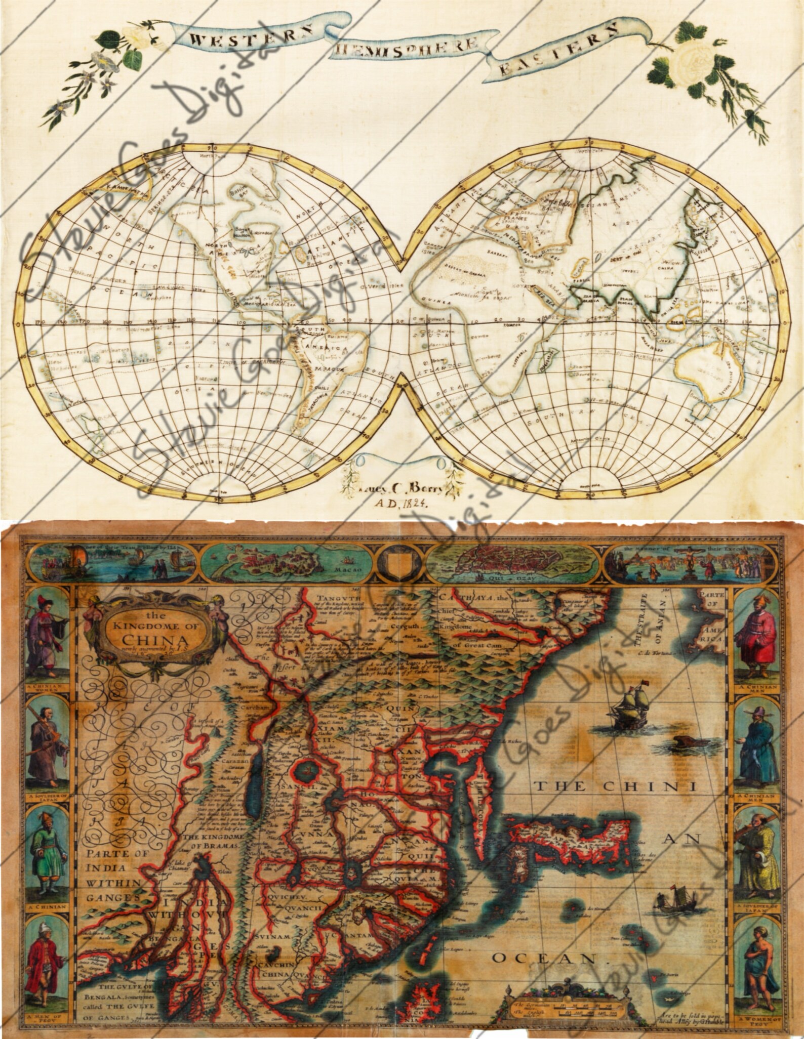 Maps Ephemera Vintage Antique Printable Digital Paper Letter - Etsy Canada