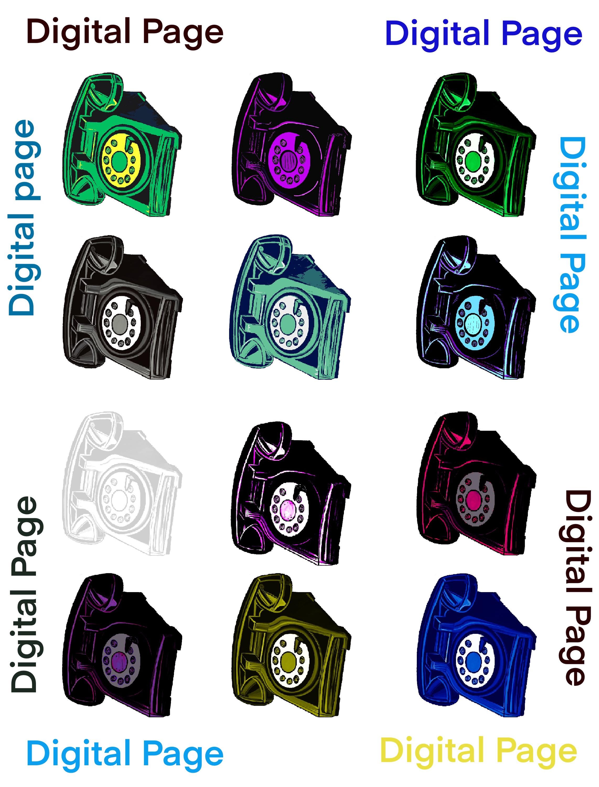 Reto, Rotary Phone, Digital Pages, Different Colors, Punch, Them Out ...