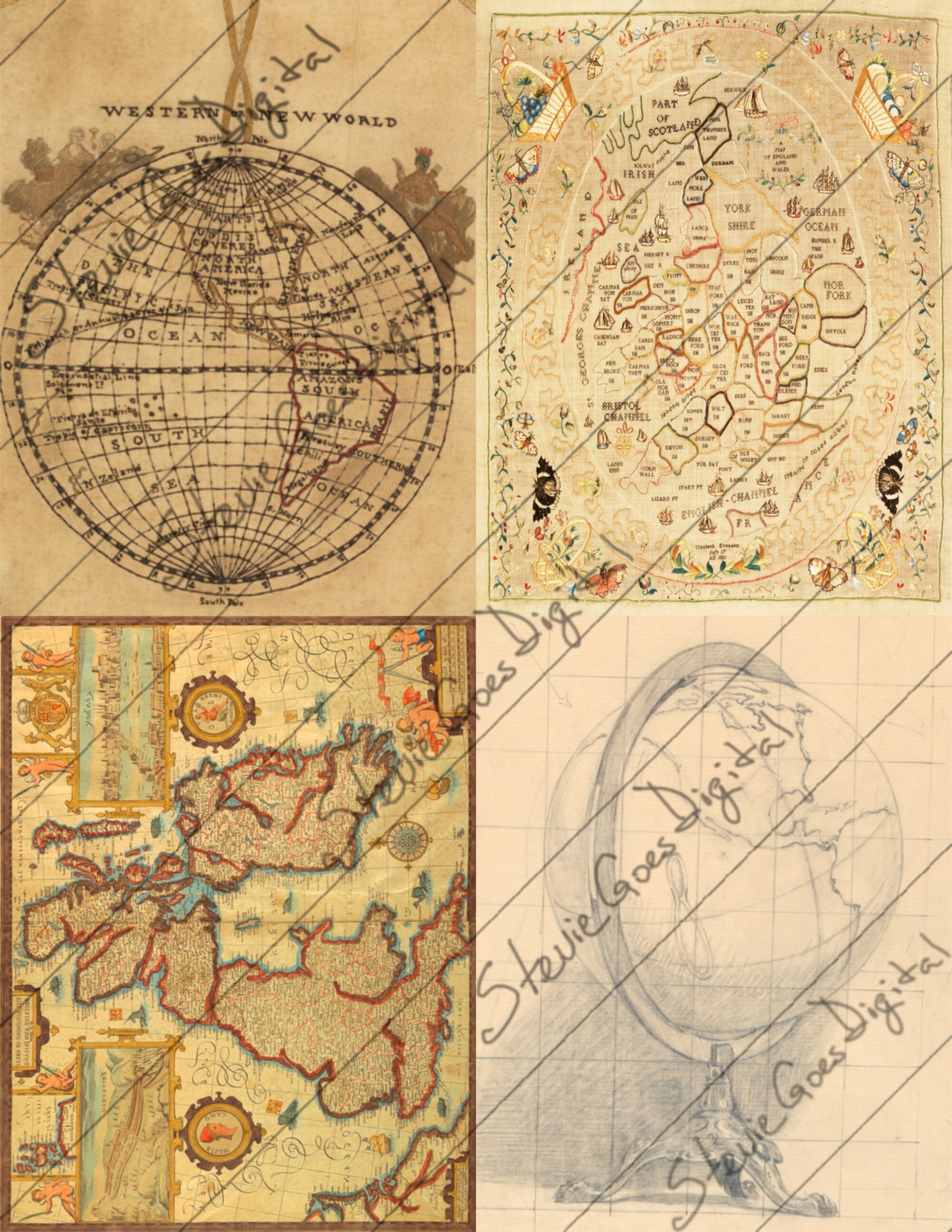 Maps Ephemera Vintage Antique Printable Digital Paper Letter - Etsy