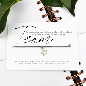 Team Appreciation Bracelet, Thank You for Hard Work Gift, Wish Bracelet ...