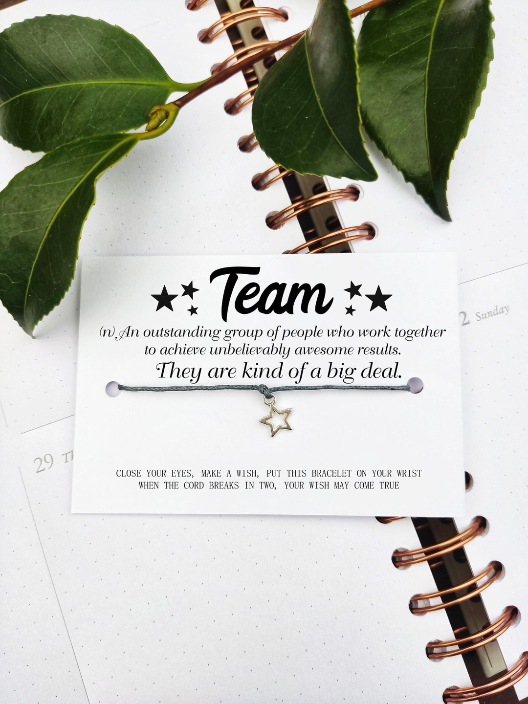 Team Appreciation Bracelet, Thank You for Hard Work Gift, Wish Bracelet ...