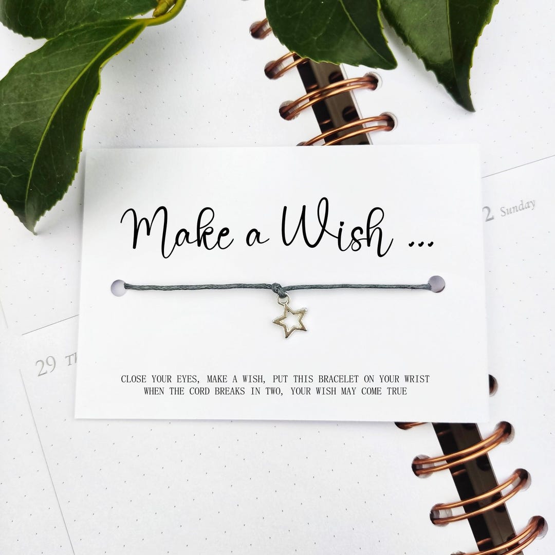 Make a Wish Friendship Bracelet Christmas Gift, Thank You Wish Bracelet ...