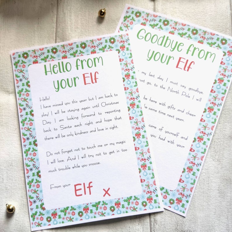 Elf Letter Tradition Hello and Goodbye Letters From the North - Etsy UK