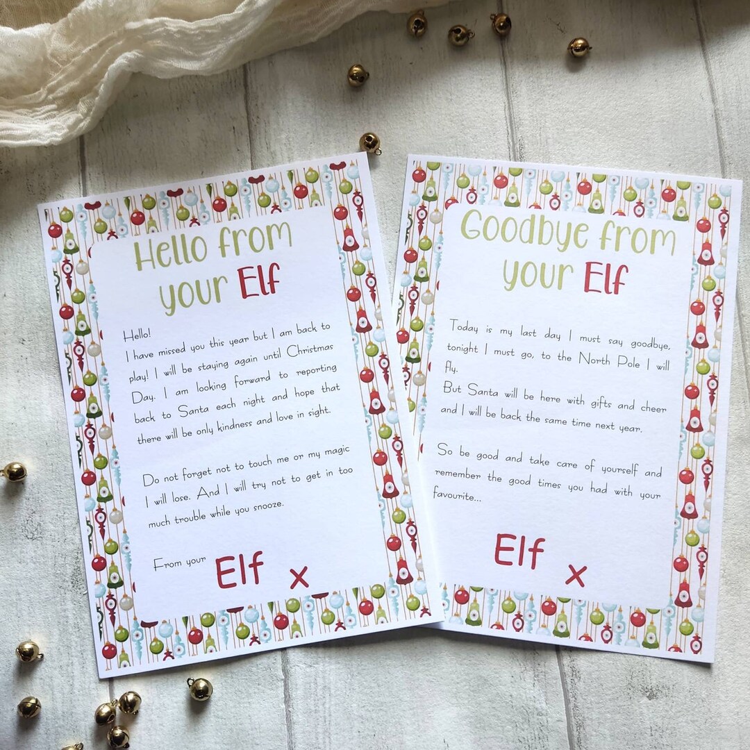 Elf Letter Tradition, Hello and Goodbye Letters From the North Pole Elf ...
