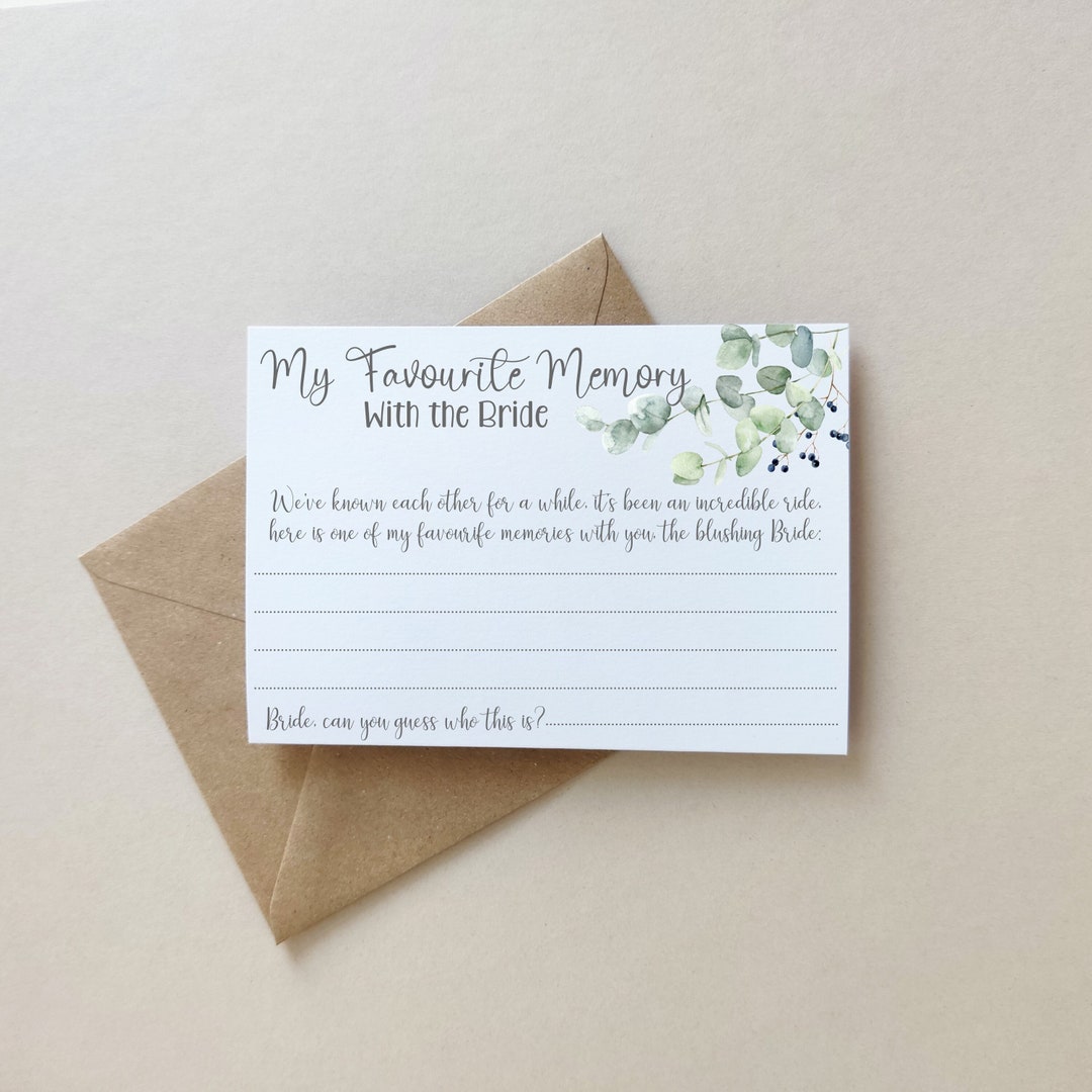 Buy Hen Do Game Cards, Eucalyptus Theme, Best Memory With the Bride and ...