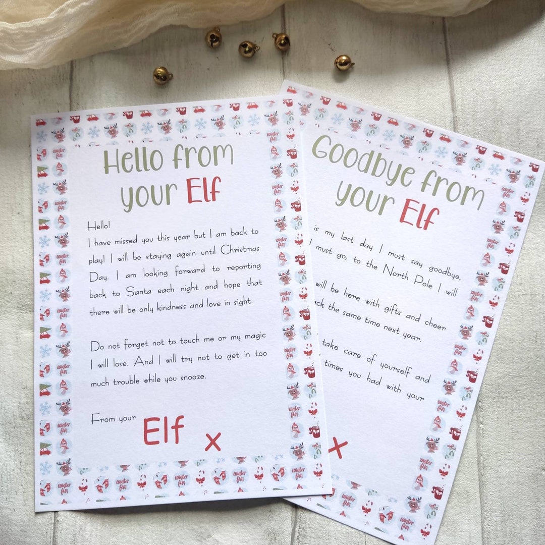 Carta elfa Tradición, Hola y Adiós Cartas del polo norte Elfo Santa Christmas woodland - Etsy España