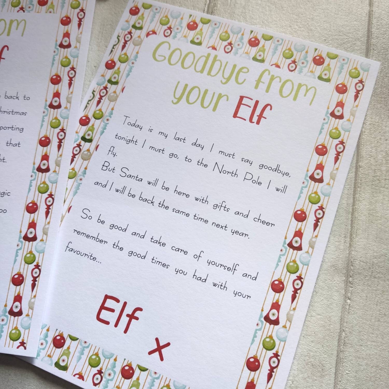 Elf Letter Tradition Hello and Goodbye Letters From the North | Etsy