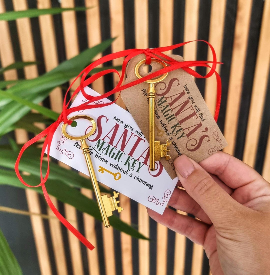 Santa's Large Magic Christmas Key, Gold Key With a Tag, Kids Xmas Eve ...