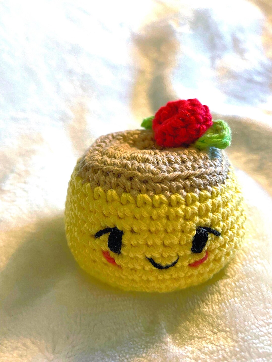 Cute Crochet Flan Handmade Cake Cute Amigurumi Food - Etsy