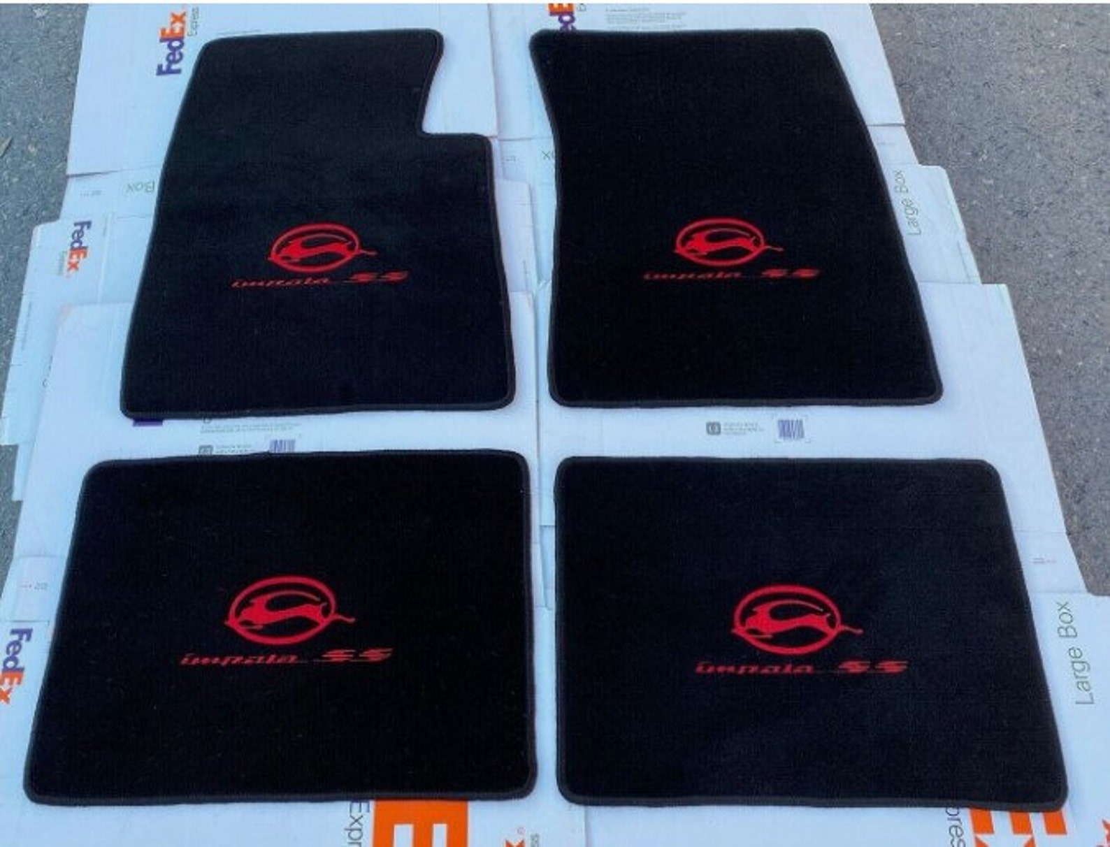 For Chevrolet Impala SS Velour Floor Mats Carpet 4 Pcs 1959-1975 Black ...