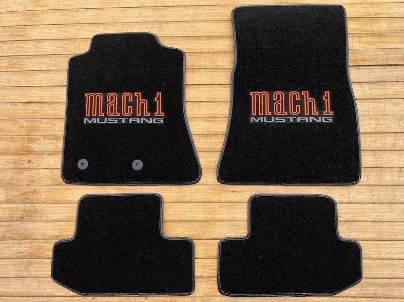 Fit for Ford Mustang Mach 1 Floor Mat Mats Carpet 4pcs 2015-2023 Orange ...