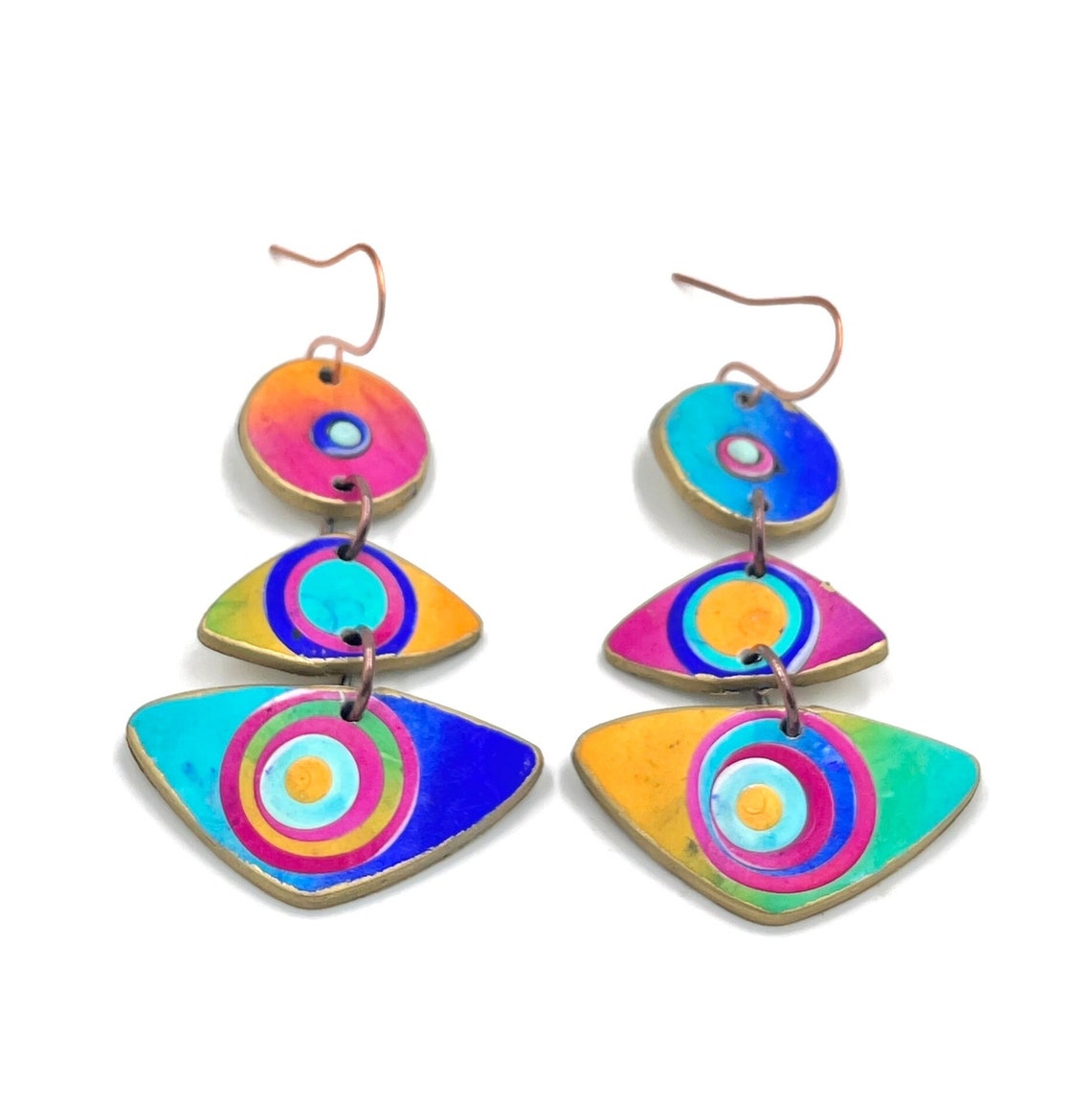 Abstract Polymer Clay Statement Earrings Modern Polymer Clay - Etsy