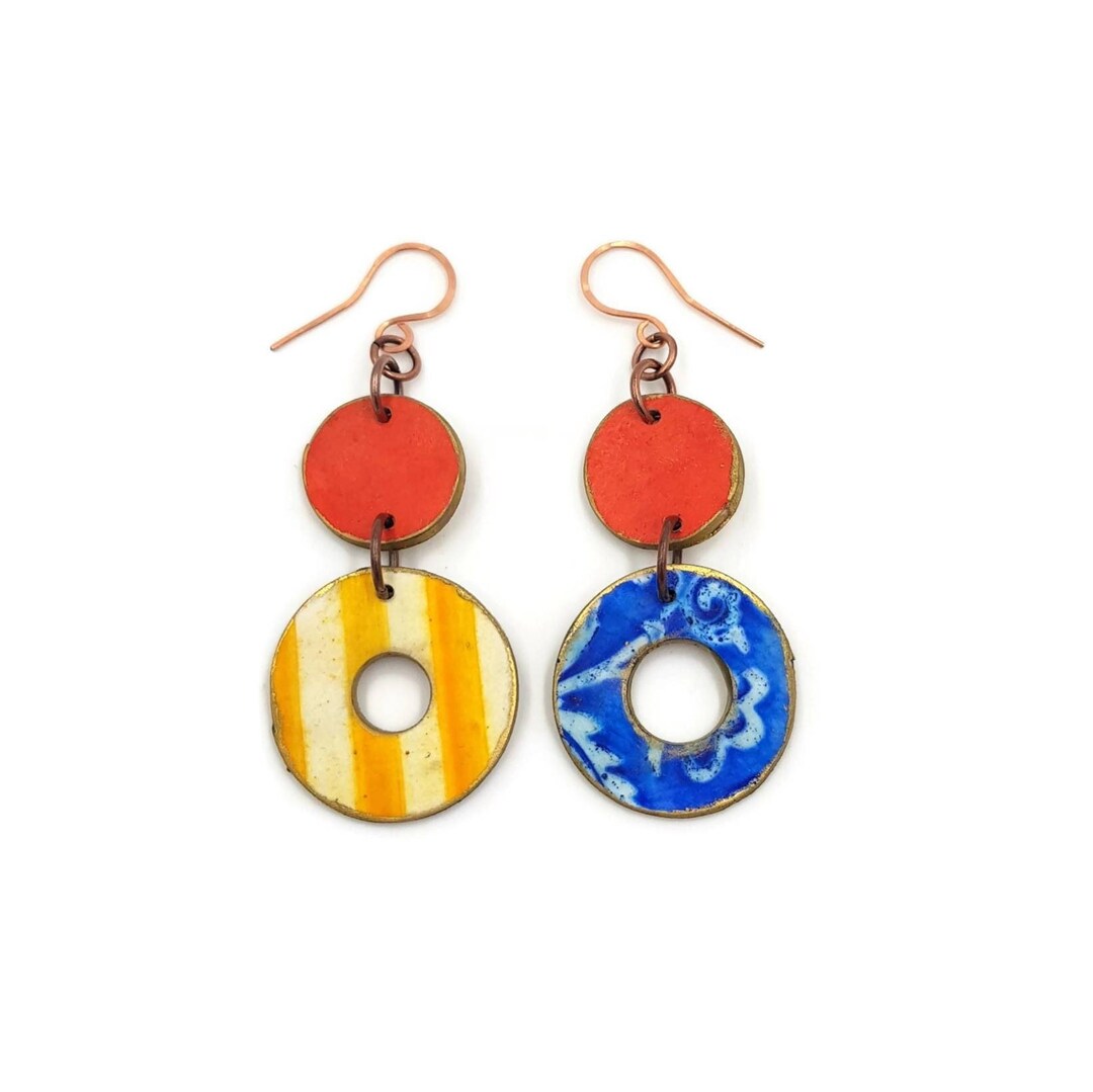 Abstract Polymer Clay Statement Earrings Modern Polymer Clay - Etsy