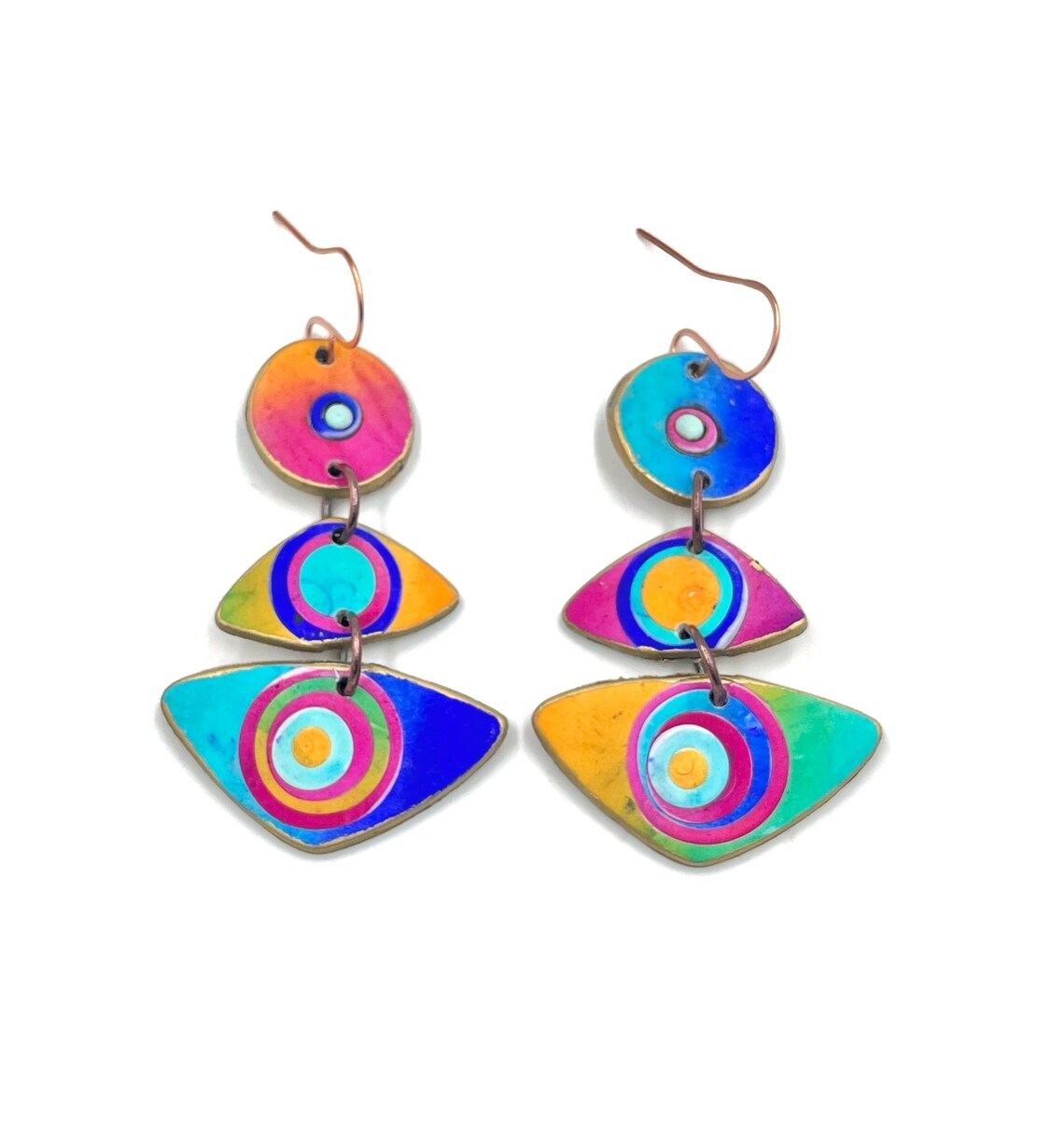 Abstract Polymer Clay Statement Earrings Modern Polymer Clay - Etsy