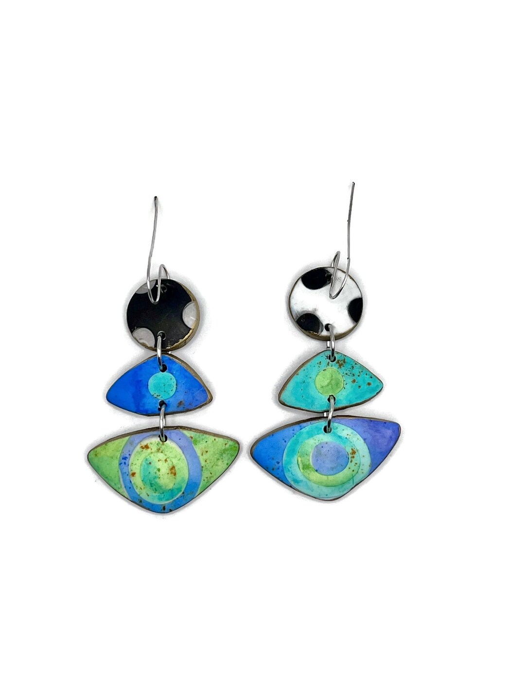 Abstract Polymer Clay Statement Earrings, Modern Polymer Clay Earrings ...