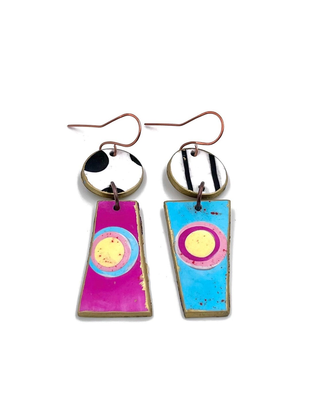 Abstract Polymer Clay Statement Earrings Modern Polymer Clay - Etsy