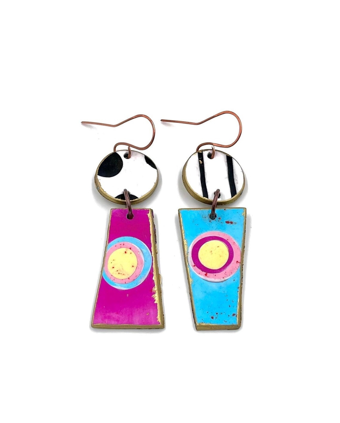 Abstract Polymer Clay Statement Earrings Modern Polymer Clay - Etsy
