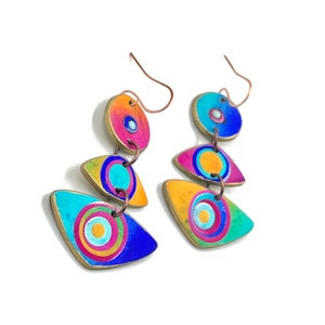 Abstract Polymer Clay Statement Earrings Modern Polymer Clay - Etsy