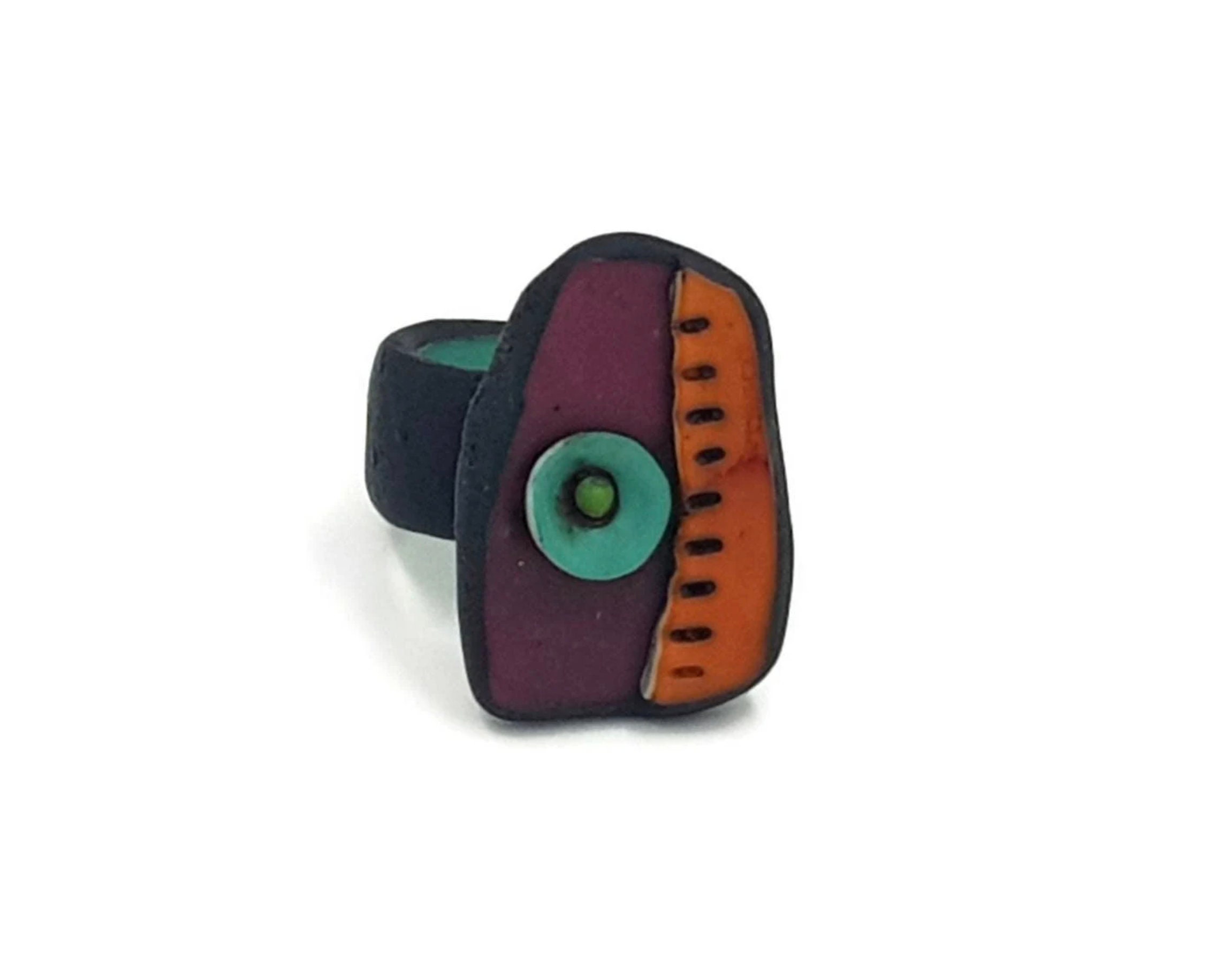 Polymer Clay Ring Chunky Ring Statement Ring for Women - Etsy