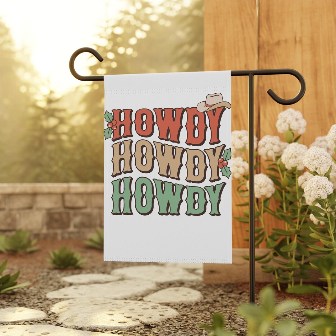 Christmas Garden Flag, Western Ranch Rodeo Holiday Outdoor House Banner ...